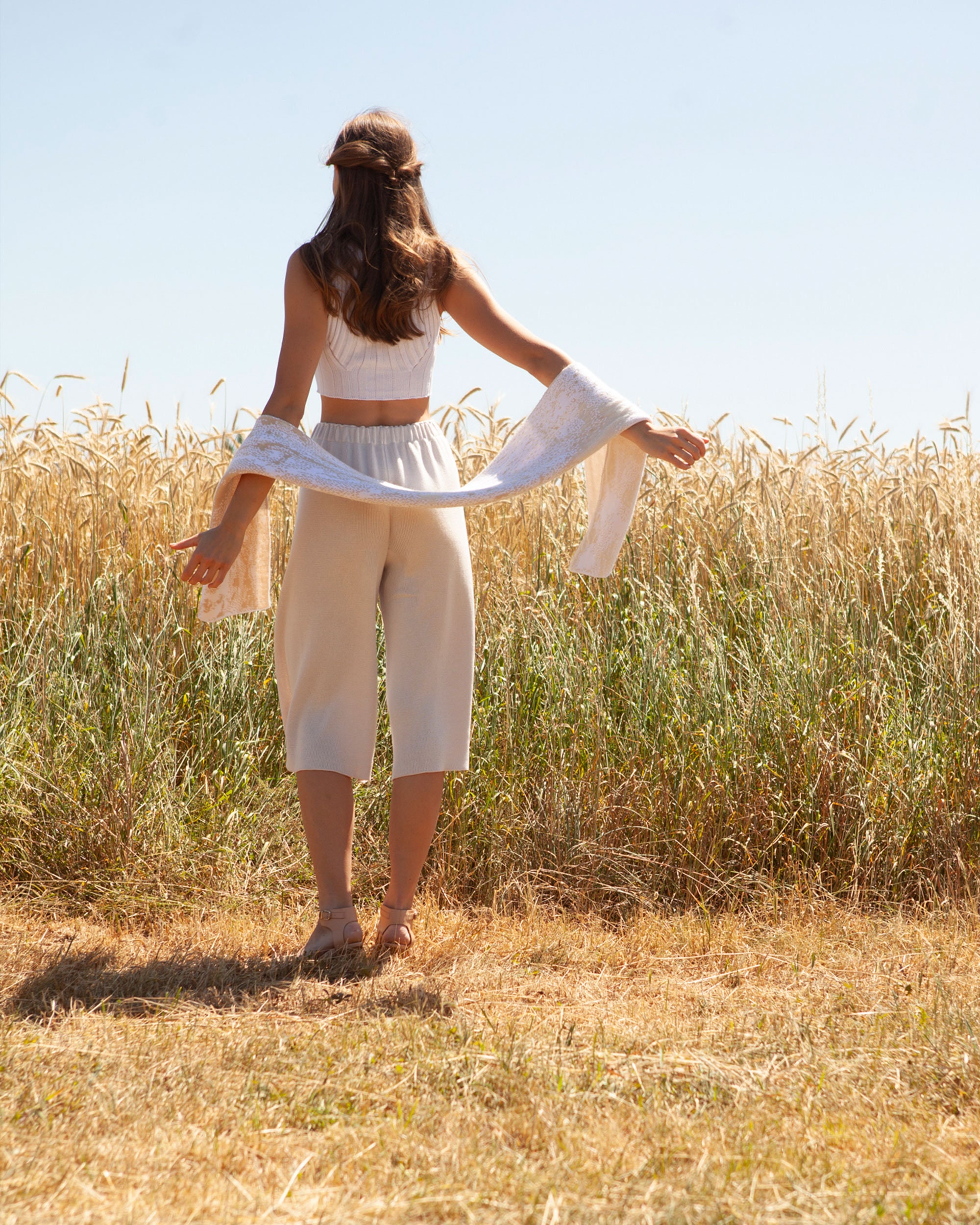 Wide Knit Culottes Cotton Modal Cashmere, Culottes Off-white, Culottes ...