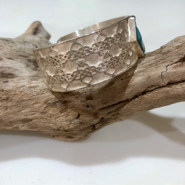 Pulsera turquesa de plata de ley - Etsy España