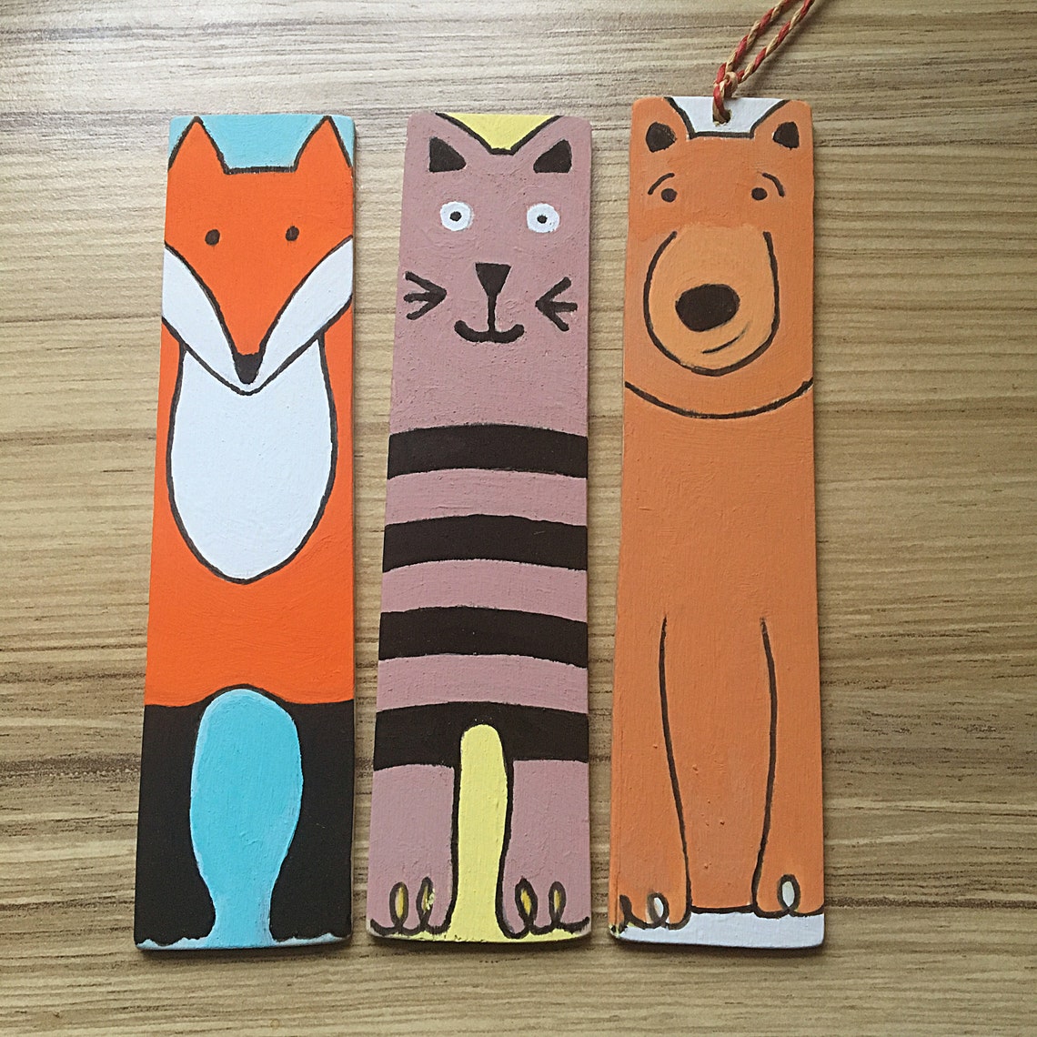 Personalised Bookmarks Wooden Bookmarks Hand Painted Bookmarks Animal ...