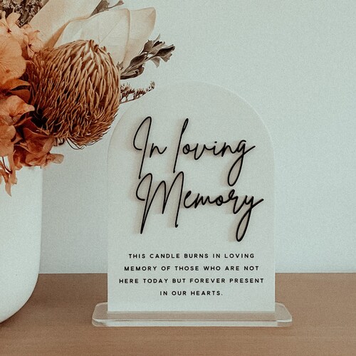 In Loving Memory Table Sign in Memory Wedding Sign Modern - Etsy