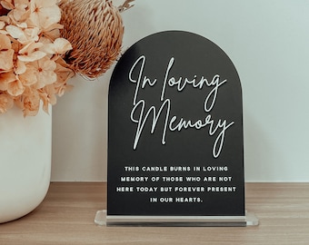 In Loving Memory Wedding Sign With Stands This Candle Burns Acrylic ...