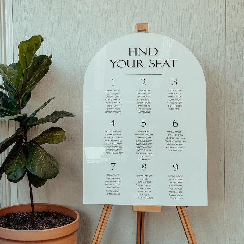 Acrylic Wedding Seating Chart - Etsy