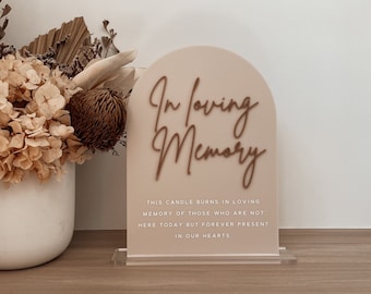 In Loving Memory Arch Wedding Family Memorial Sign, Wedding Table Top ...