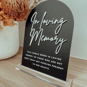 Modern Arch Acrylic in Loving Memory Sign - Memorial Keepsake - Etsy