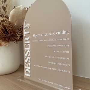 Handmade Modern Arch Acrylic Dessert Bar Sign | Elegant Wedding ...