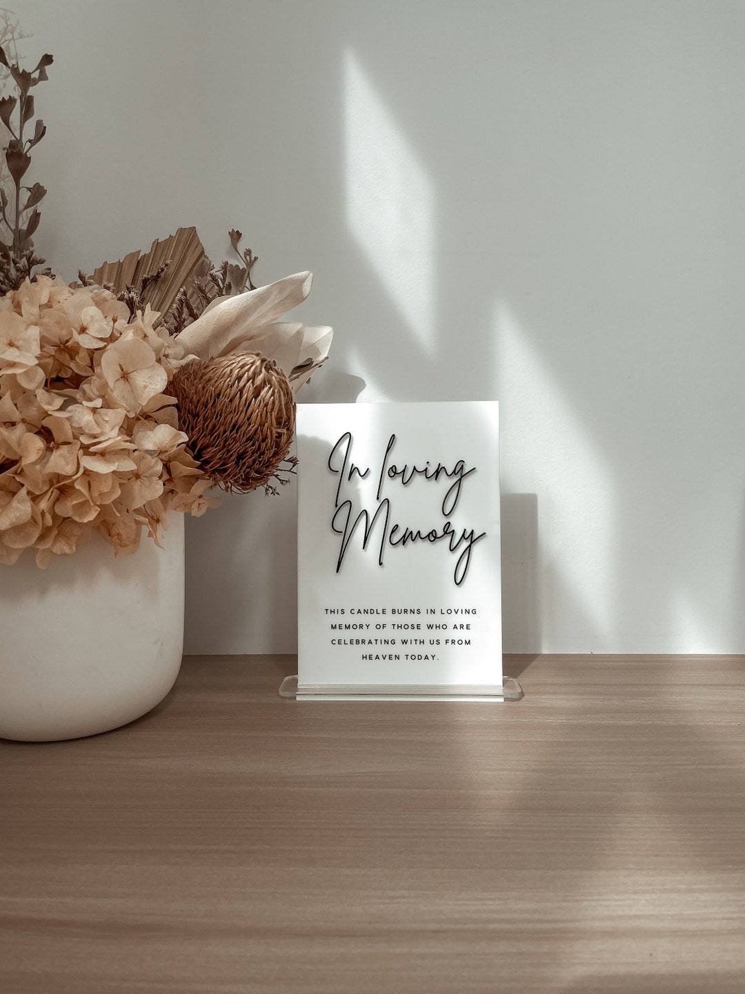 Modern Acrylic in Loving Memory Sign - Memorial Keepsake - Etsy