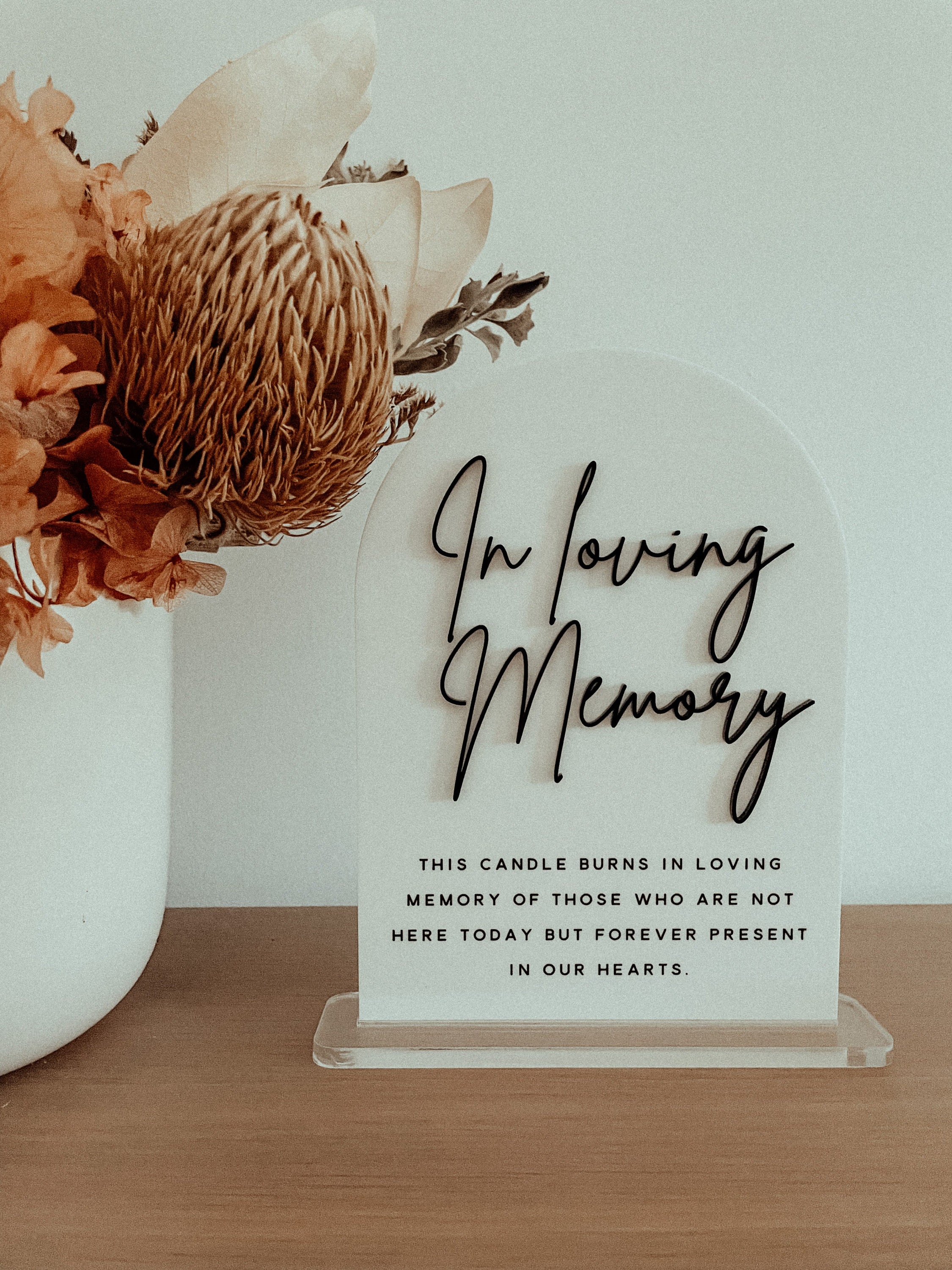 Modern Arch Acrylic in Loving Memory Sign - Memorial Keepsake - Etsy Canada