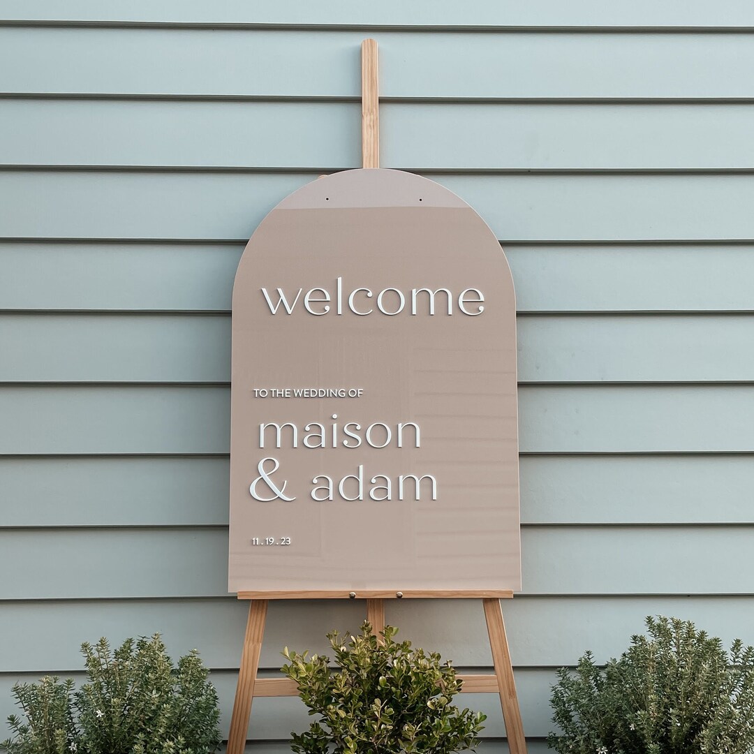 Modern Arch Acrylic Wedding Welcome Sign - Acrylic Signage ...