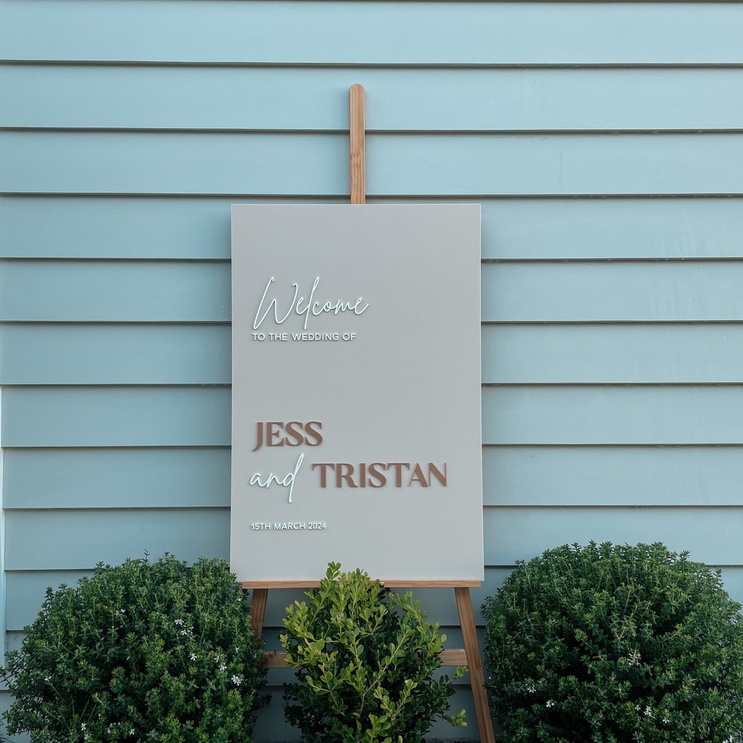 Modern Acrylic Wedding Welcome Sign - Acrylic Signage - Customizable ...