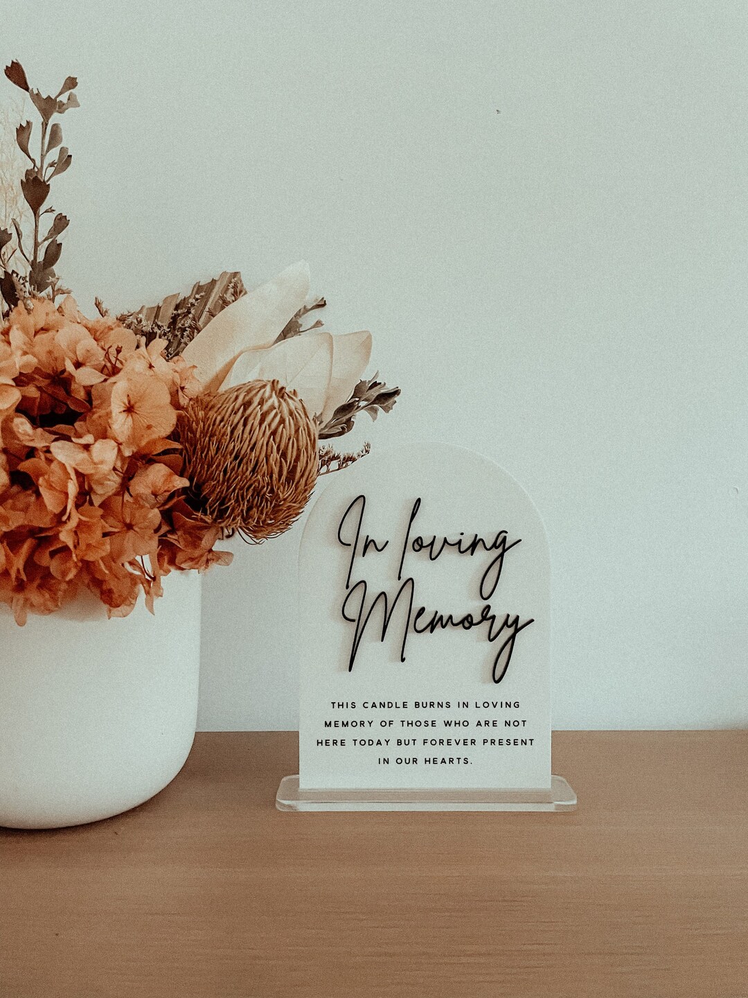 Modern Arch Acrylic in Loving Memory Sign - Memorial Keepsake - Etsy