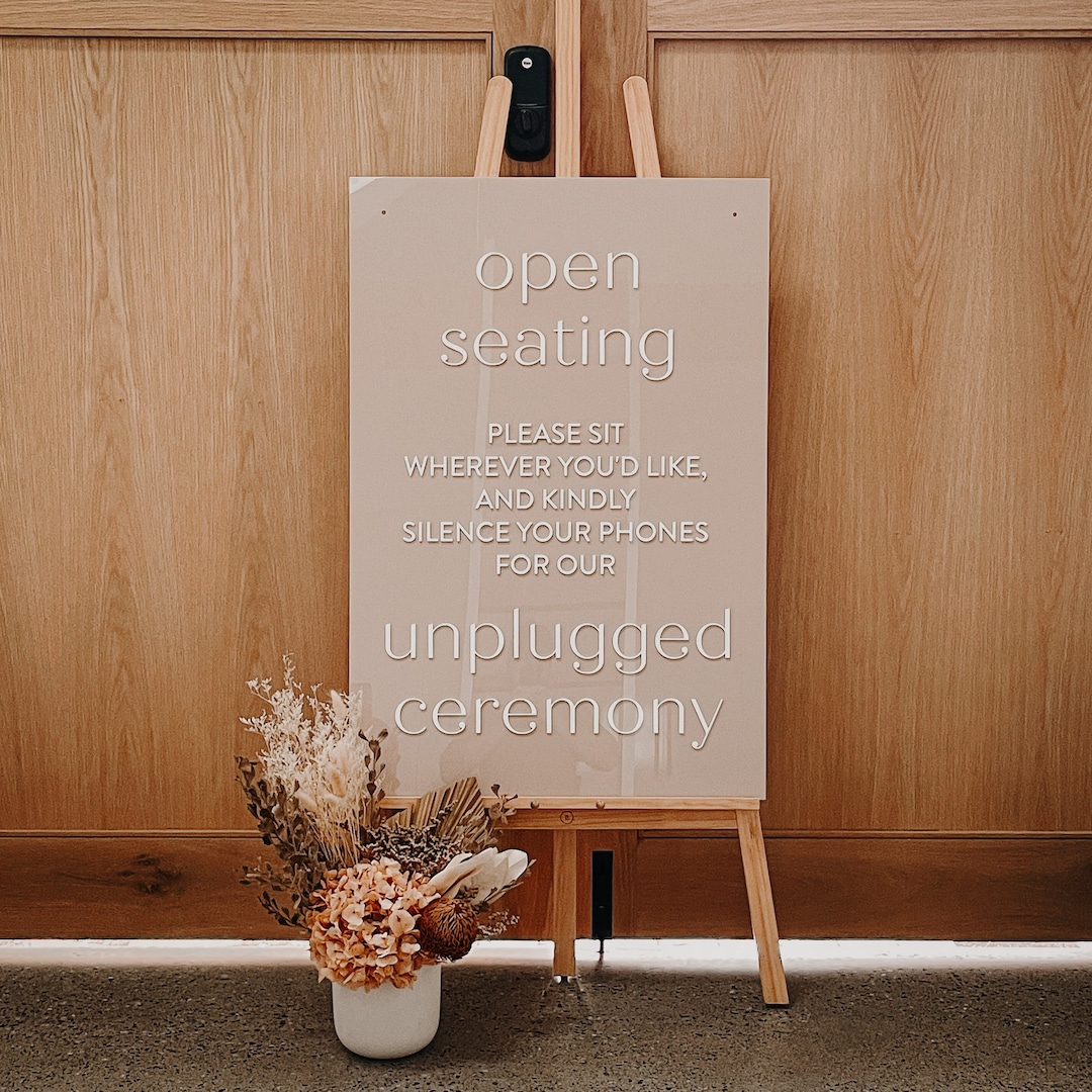 Acrylic Wedding Open Seating Chart | Unplugged Ceremony Sign ...