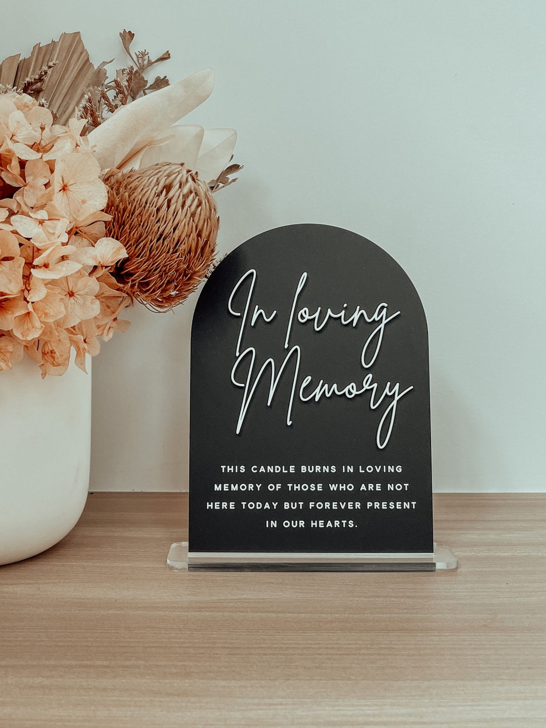 Modern Arch Acrylic in Loving Memory Sign - Memorial Keepsake - Etsy