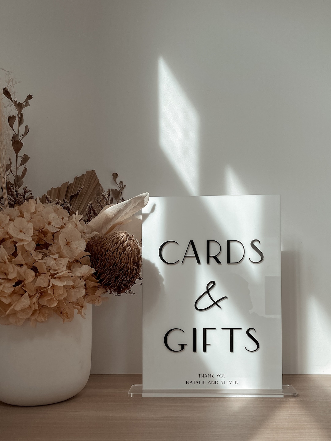 Acrylic Wedding Cards and Gift Sign - Custom Engagement Decor - Elegant ...