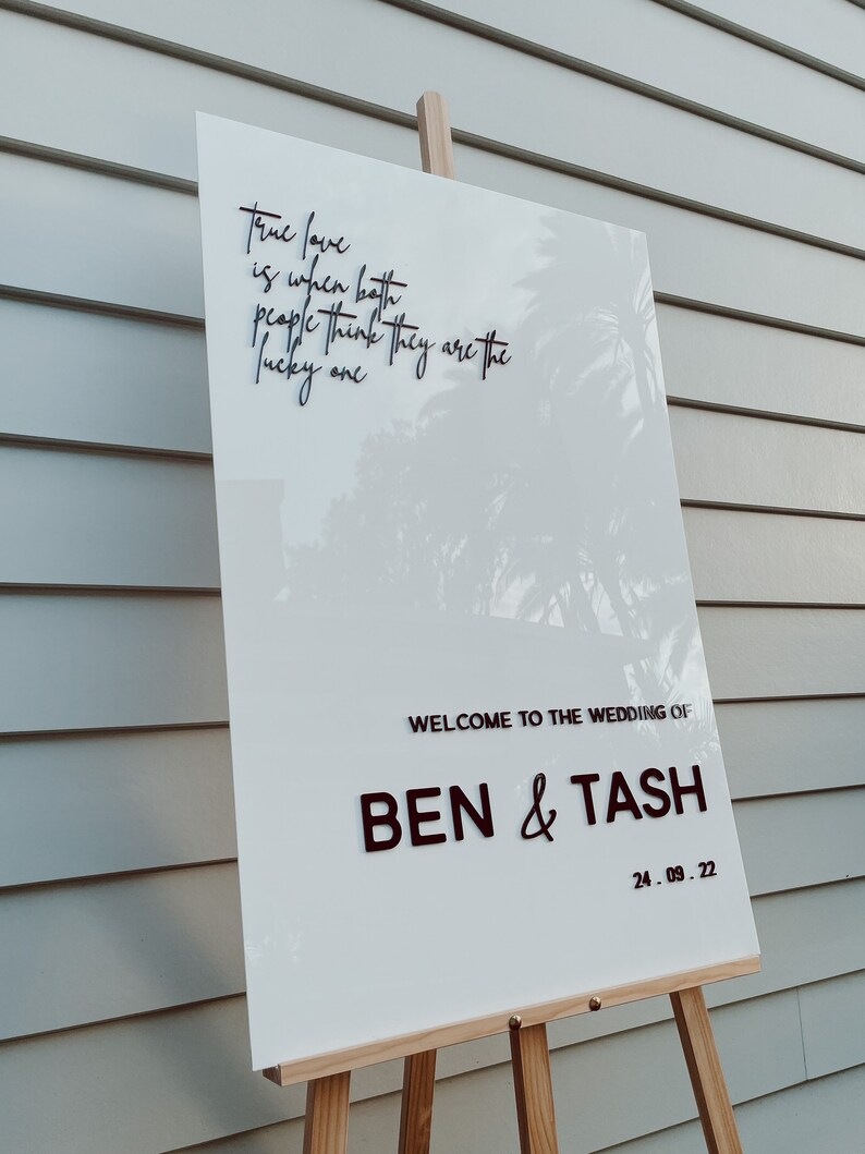 Wedding Welcome Sign | Wedding Acrylic Sign | Wedding Sign | 36" X 24 ...