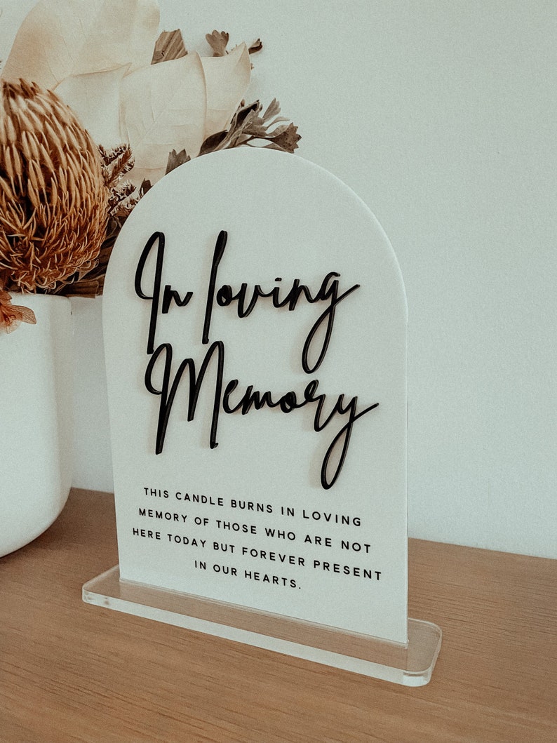 Modern Arch Acrylic in Loving Memory Sign - Memorial Keepsake - Etsy Canada