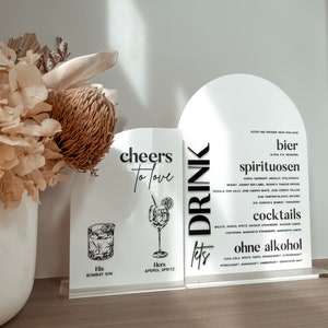 Modern Acrylic Dual Sign for Wedding Drinks Menus and Signature Drinks ...