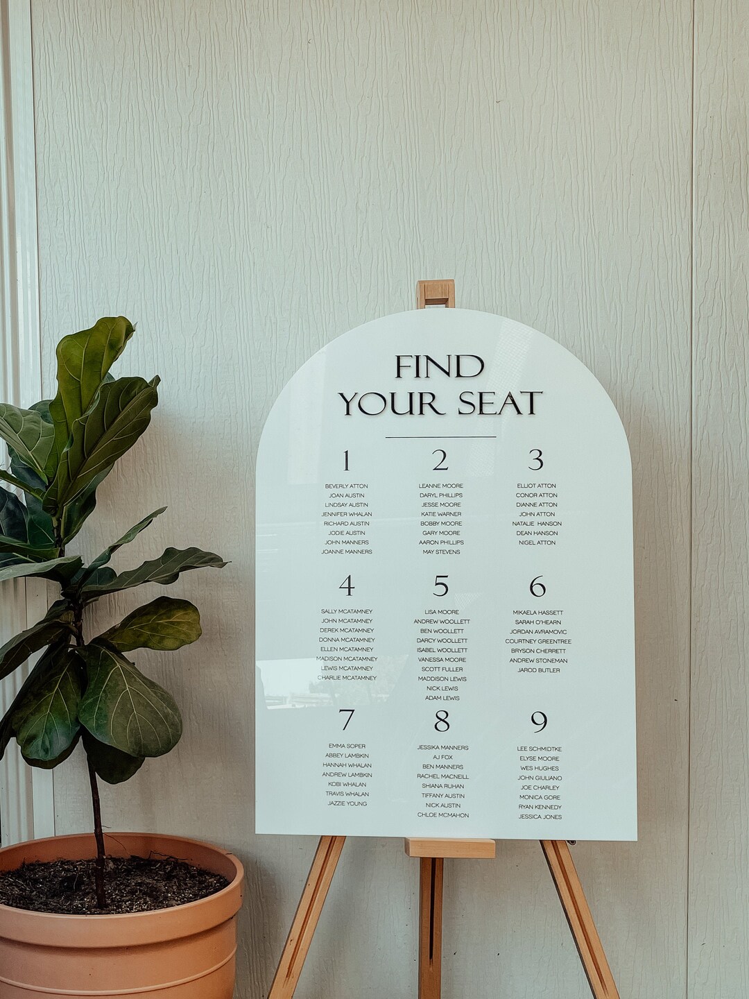 Modern Arch Acrylic Wedding Seating Chart | Personalized Seating Sign ...