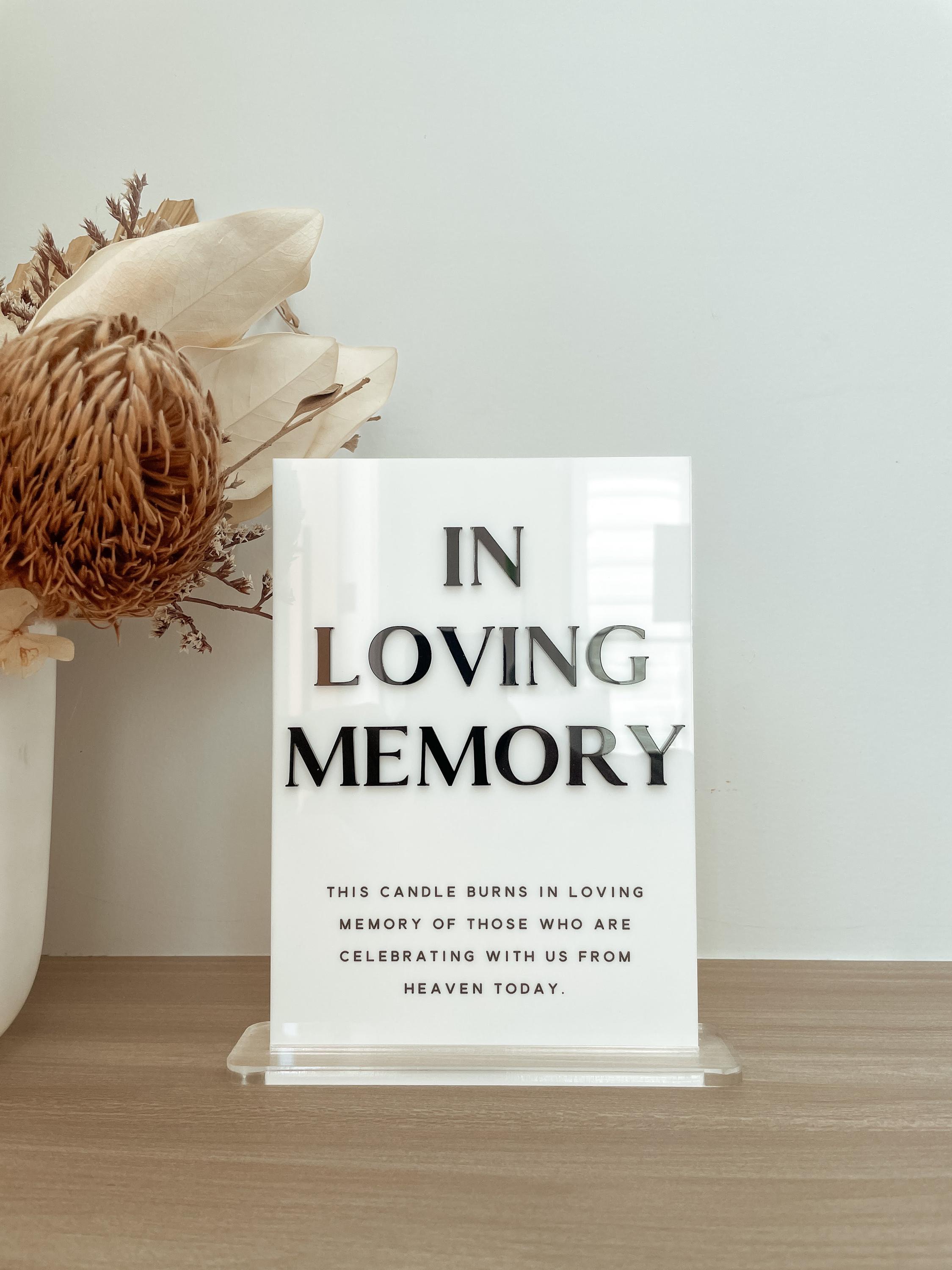 Modern Arch Acrylic in Loving Memory Sign - Memorial Keepsake - Etsy