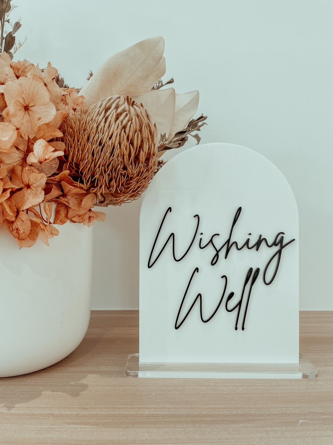 Acrylic Wishing Well Sign for Weddings and Engagements - Acrylic ...