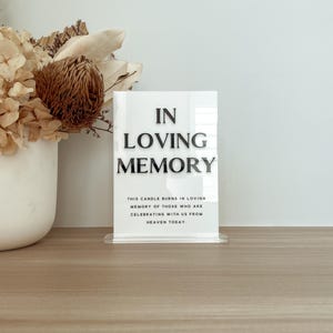 Modern Arch Acrylic in Loving Memory Sign - Memorial Keepsake - Etsy