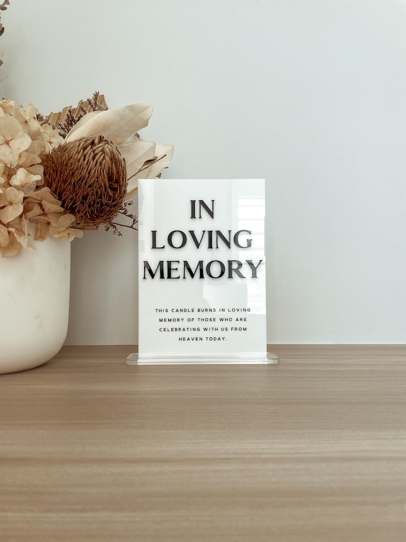 Modern Arch Acrylic in Loving Memory Sign - Memorial Keepsake - Etsy