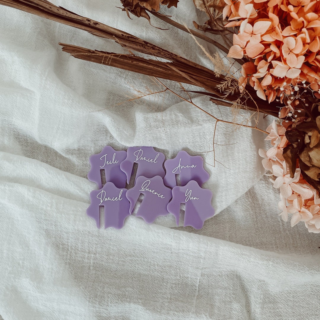 Personalized Wavy Acrylic Drink Tags - Custom Wedding & Event Quote ...