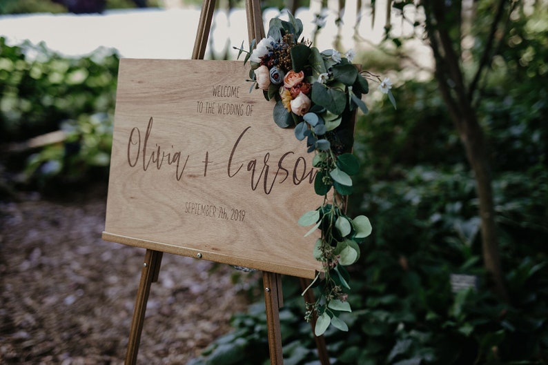 Wedding Welcome Sign Wood Rustic Decor Engagement | Etsy
