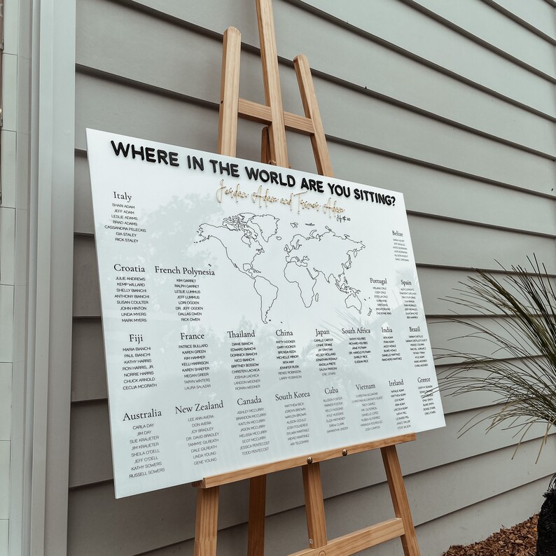 Acrylic Wedding Map Seating Chart | Event Sign | Acrylic Sign | 23" X ...
