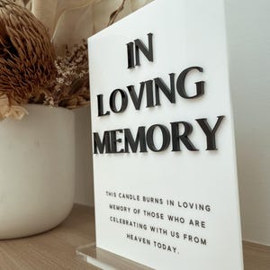 Modern Arch Acrylic in Loving Memory Sign - Memorial Keepsake - Etsy
