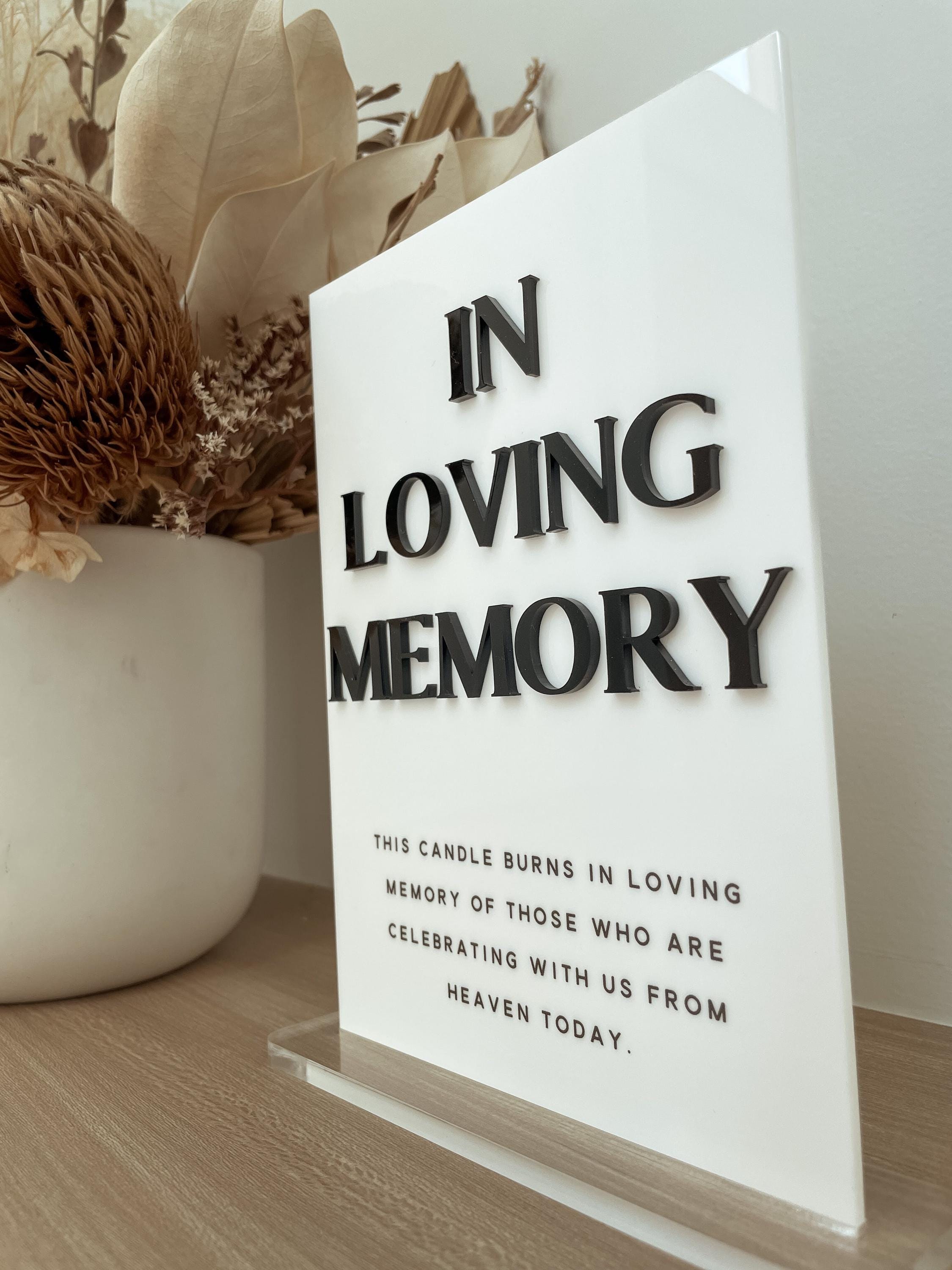 Modern Arch Acrylic in Loving Memory Sign - Memorial Keepsake - Etsy