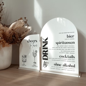Modern Acrylic Dual Sign for Wedding Drinks Menus and Signature Drinks ...