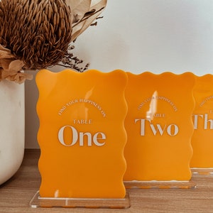 Wave Table Numbers | Scallop Table Numbers | Acrylic Table Numbers ...