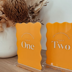 Wave Table Numbers | Scallop Table Numbers | Acrylic Table Numbers ...