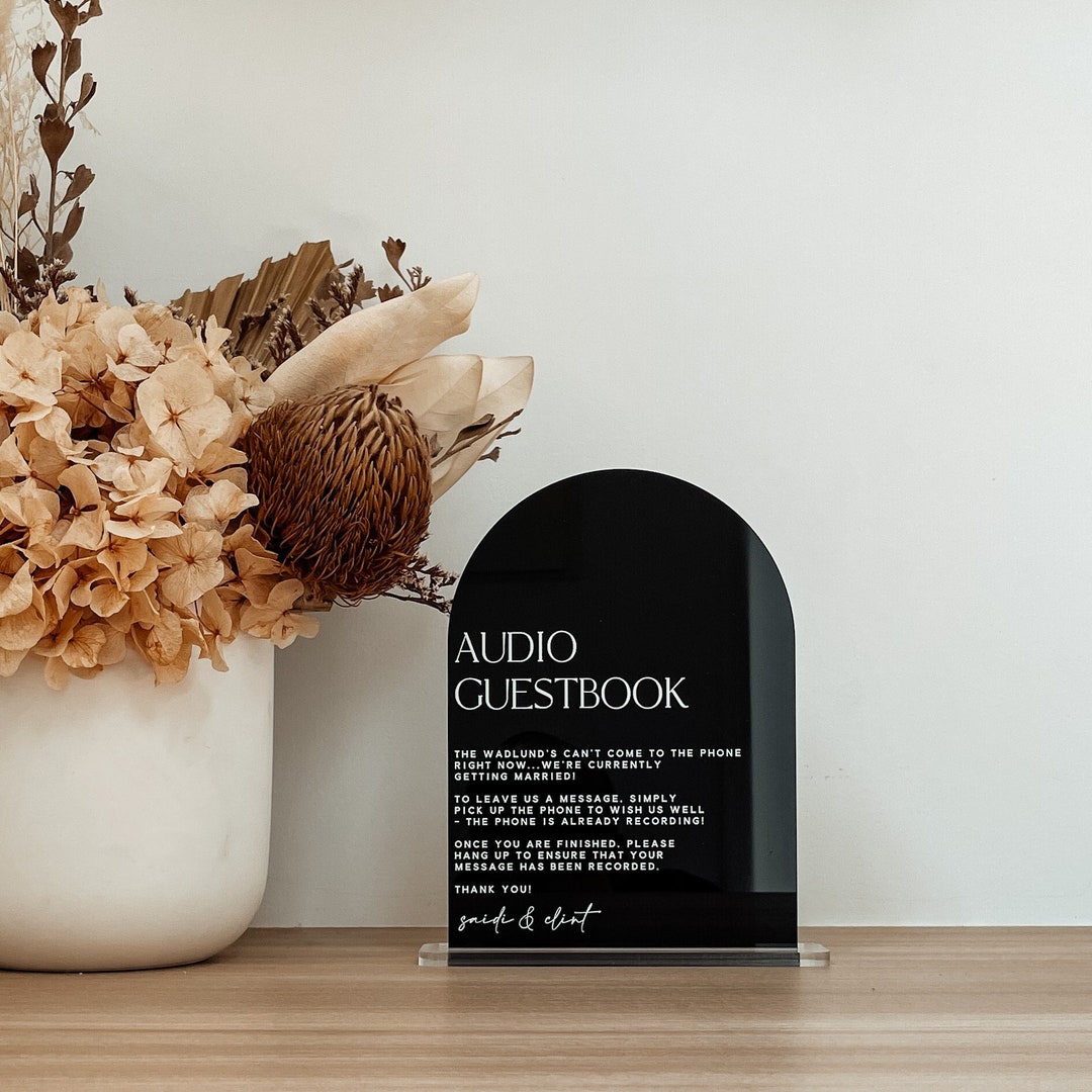 Modern Acrylic Audio Guestbook Sign - Etsy