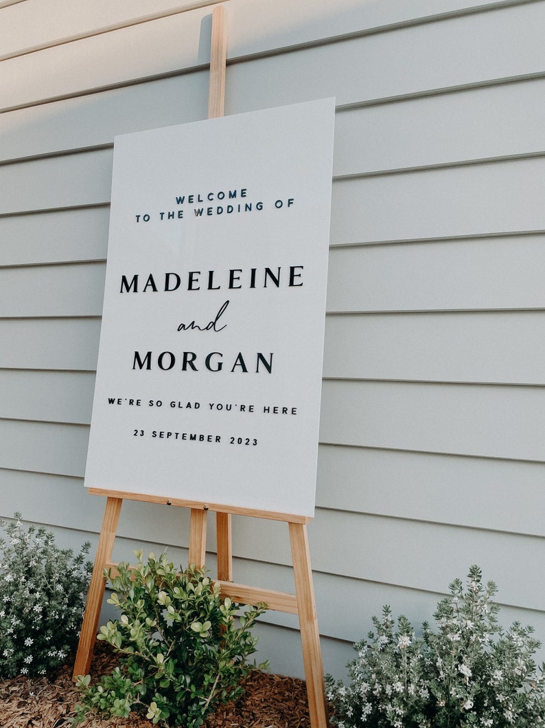 Modern Acrylic Wedding Welcome Sign - Acrylic Signage - Customizable ...