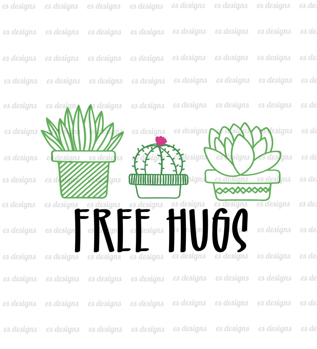 Free Hugs SVG Cactus SVG Succulent Svg Plant Lover Funny SVG Digital ...