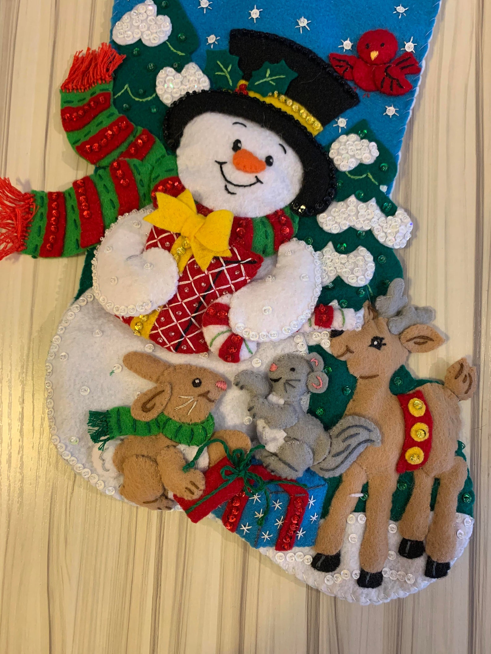 Christmas Stocking Finished Bucilla Kit FOREST FRIENDS - Etsy