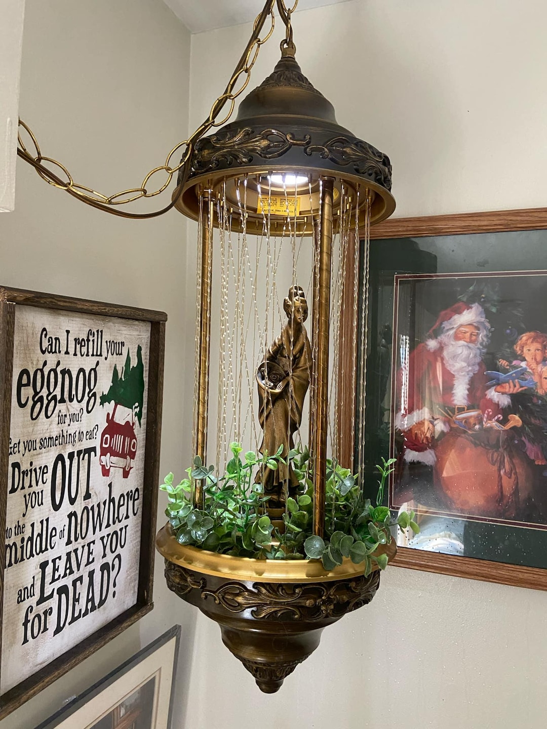 EXTREMELY RARE 1960s CREATORS Chinese Goddess Hanging Vintage Rain Oil ...