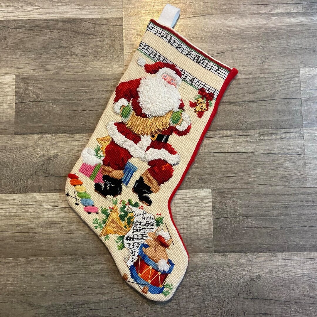 Finished Vintage BUCILLA Musical Santa Instruments Music Christmas ...