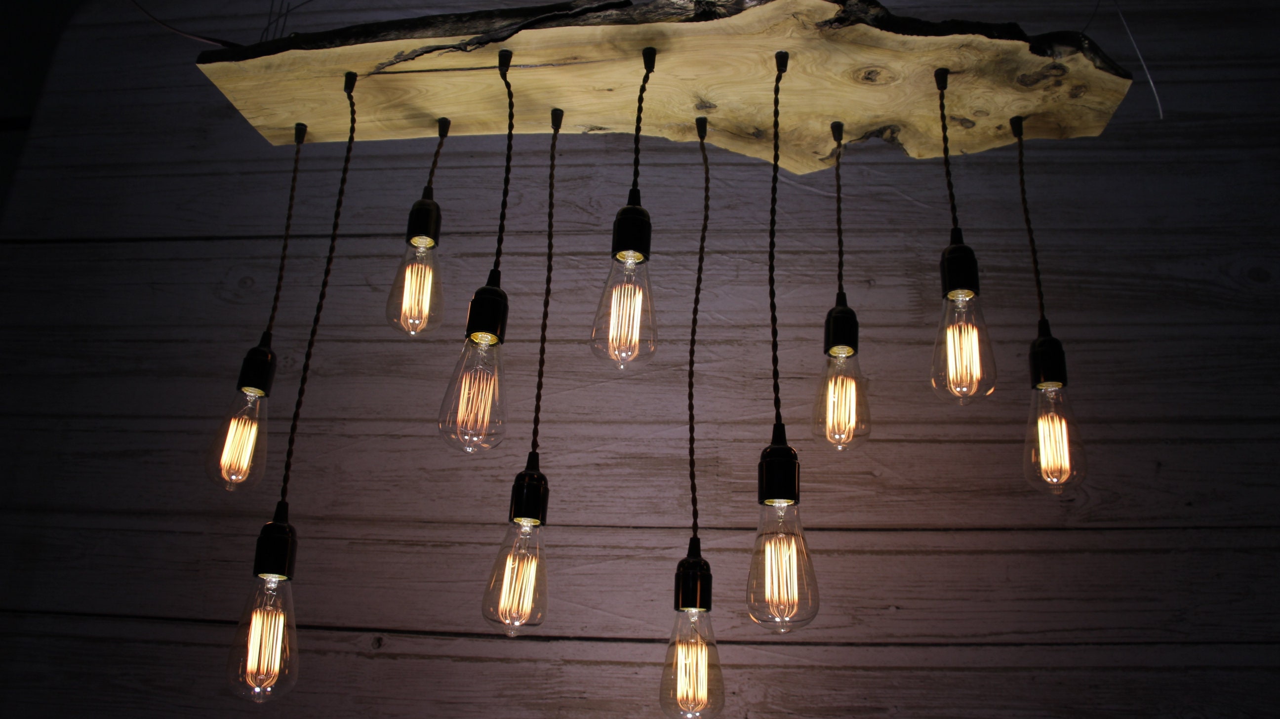 Olive Wood Live Edge Chandelier - Etsy