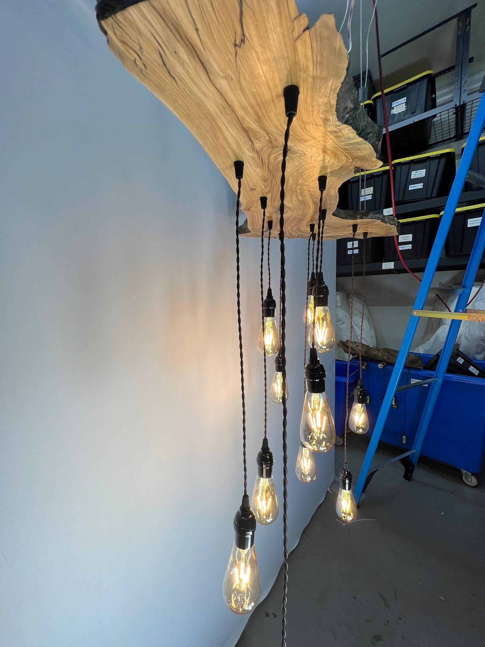 Olive Wood Live Edge Chandelier - Etsy