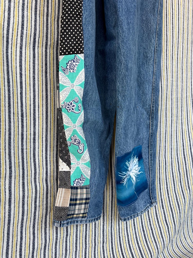 1980s Guess Overalls Reworked With Vintage Quilt Patches and Cyanotype ...