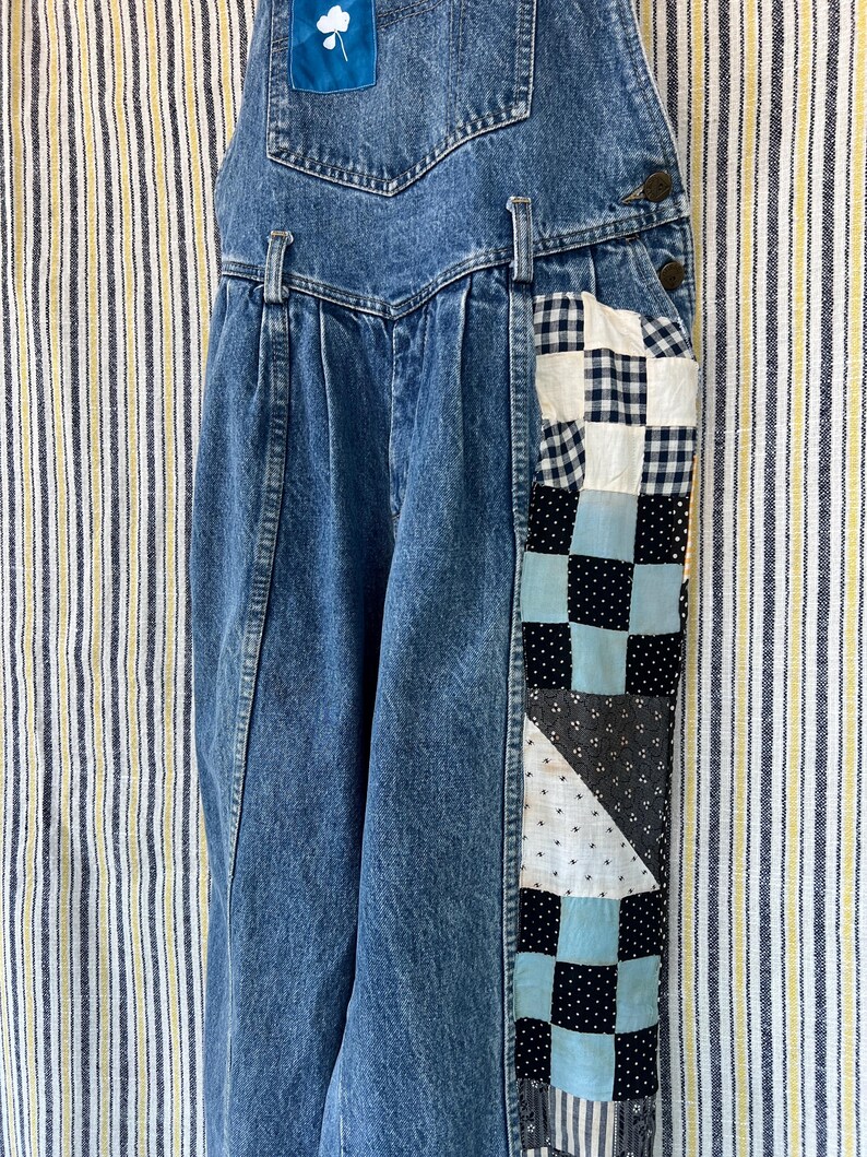 1980s Guess Overalls Reworked With Vintage Quilt Patches and Cyanotype ...