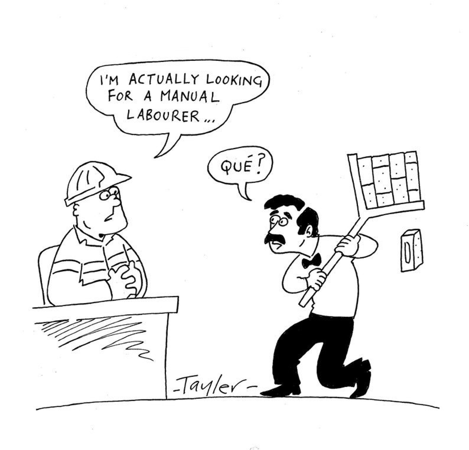 Manual Labourer Signed A4 Cartoon Print - Etsy