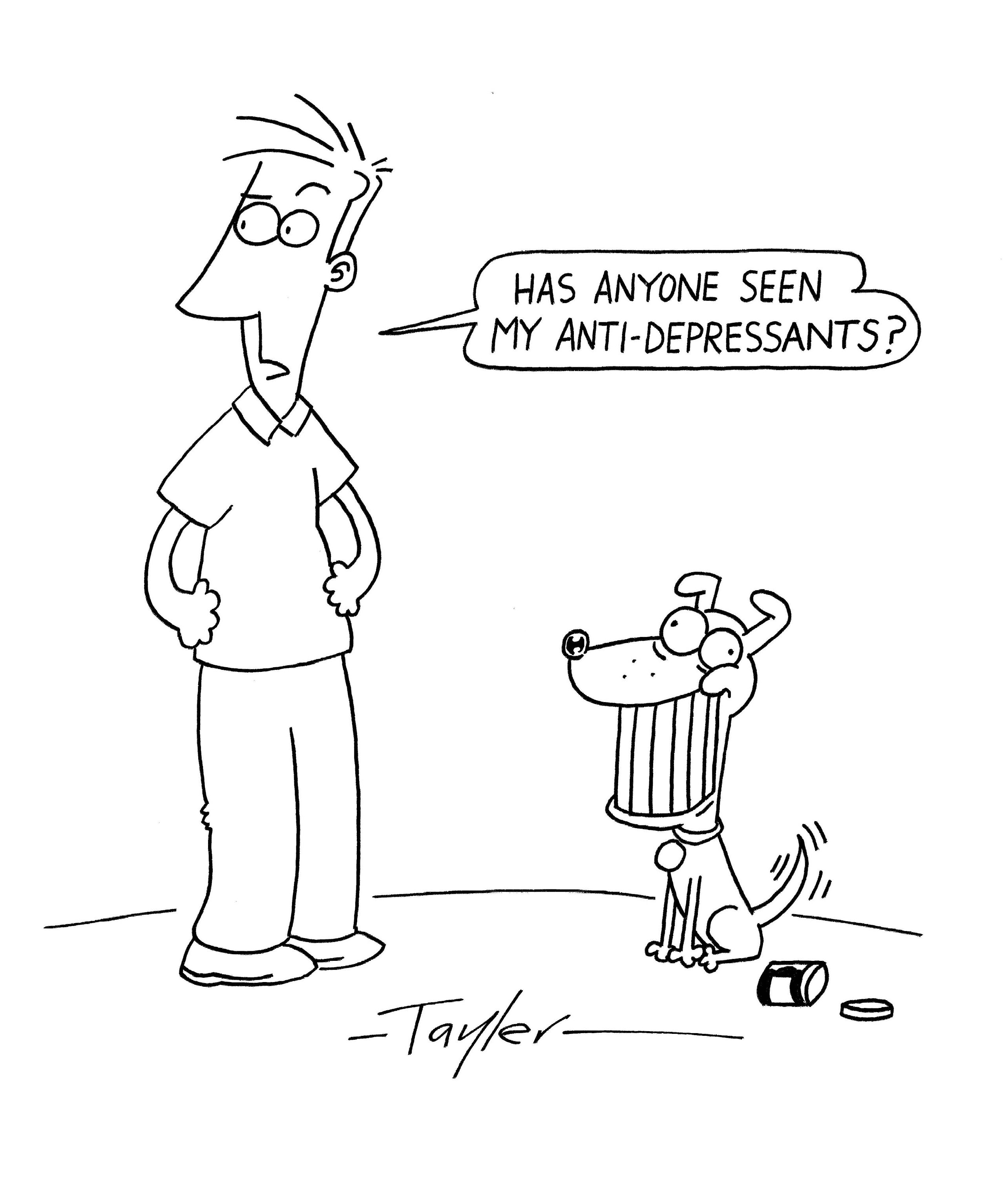 Anti-depressant Dog Signed A4 Cartoon Print (as Seen in Private Eye ...