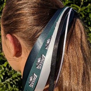 Team Colors Ribbon Ponytail Holder Made With Seattle Seahawks Grosgrain ...