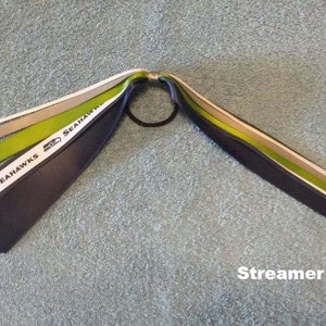 Team Colors Ribbon Ponytail Holder Made With Seattle Seahawks Grosgrain ...