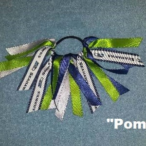 Team Colors Ribbon Ponytail Holder Made With Seattle Seahawks Grosgrain ...