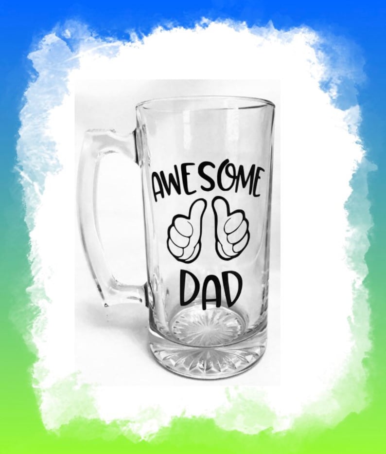 Awesome Dad Beer Mug Father's Day Birthday Daddy Gifts Glass Beer Mug ...