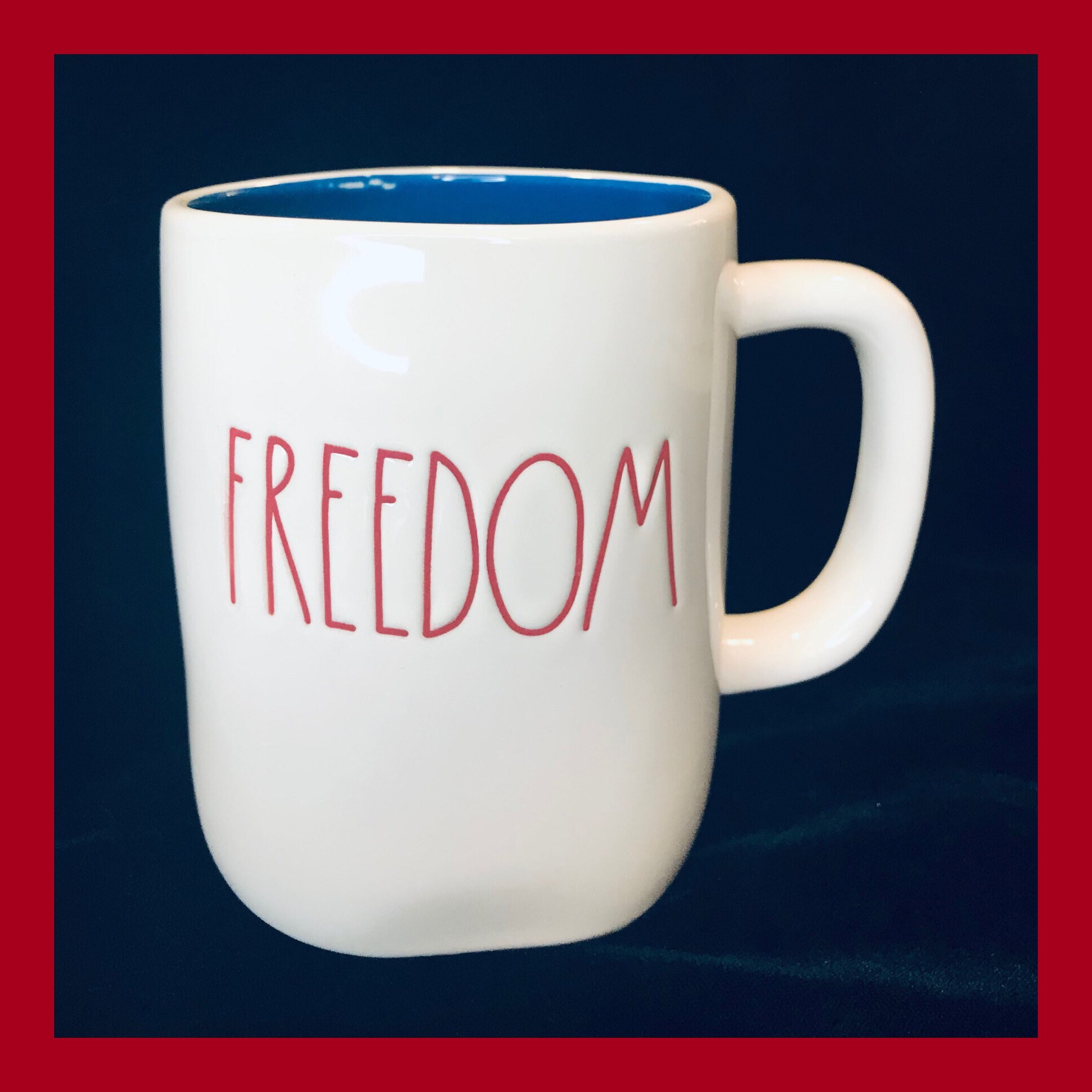 FREEDOM Coffee Mug America USA Red White Blue | Etsy